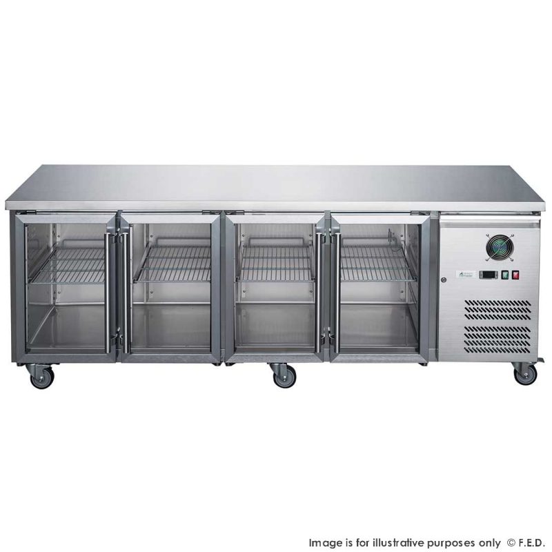 FED-X Four Glass Door Bench Fridge - XUB7C22G4V - CKE Sydney