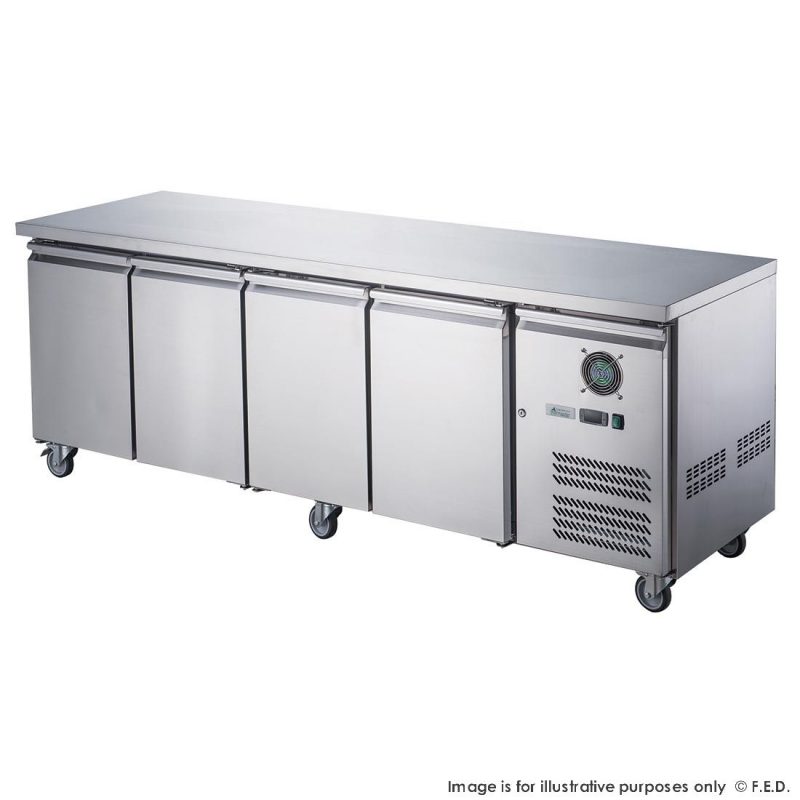 FED-X Stainless Steel Four Door Bench Fridge - XUB7C22S4V - CKE Sydney